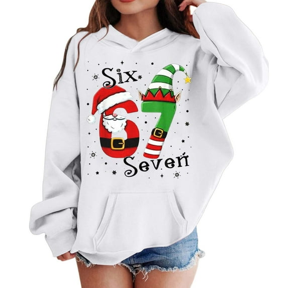 CAIXIA Girls Hoodie 67 Hoodie Meme Winter Girls Casual Pullover Hoodie ...