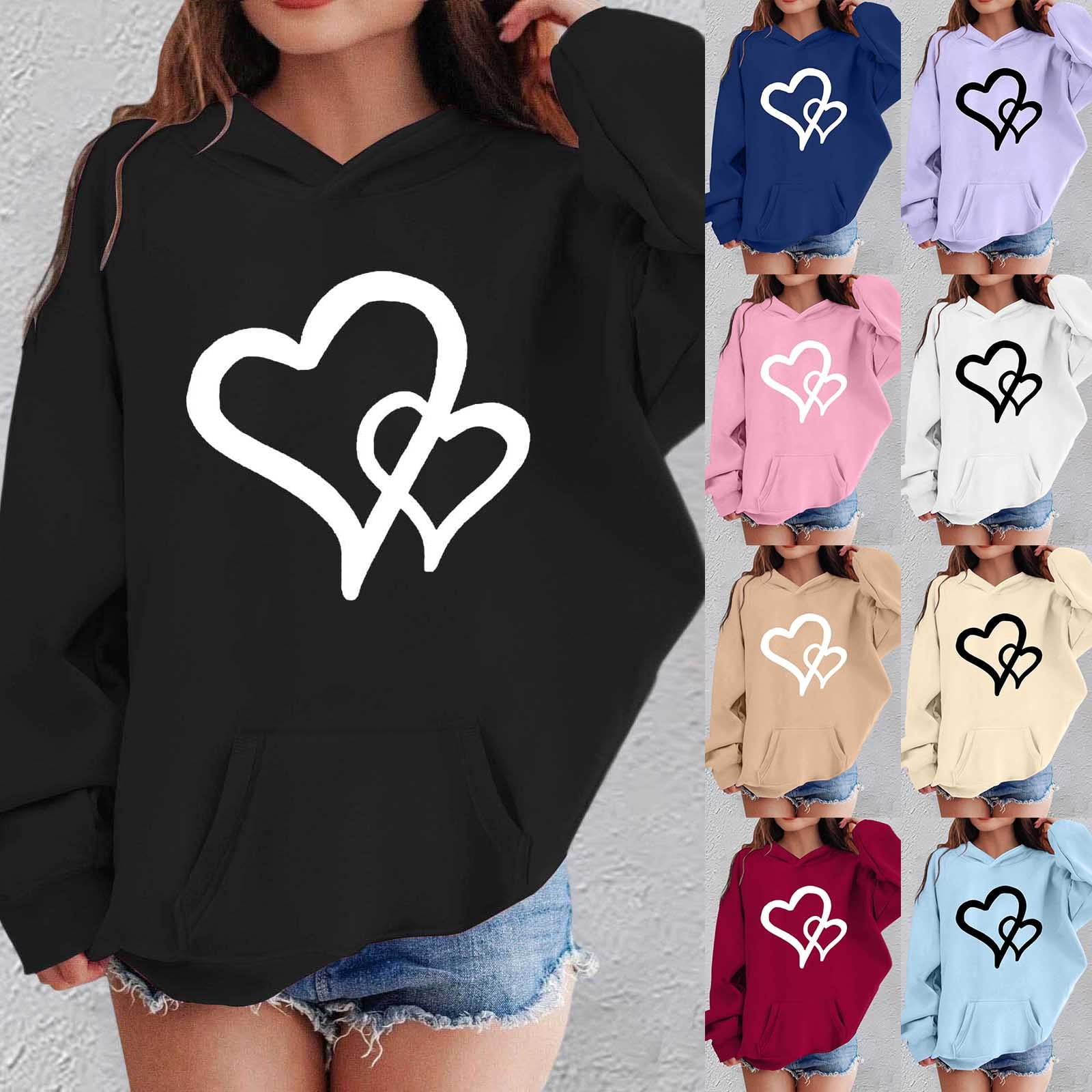CAIXIA Girls Hoodies Lightweight Fall Hooded Sweatshirts Long Sleeve ...