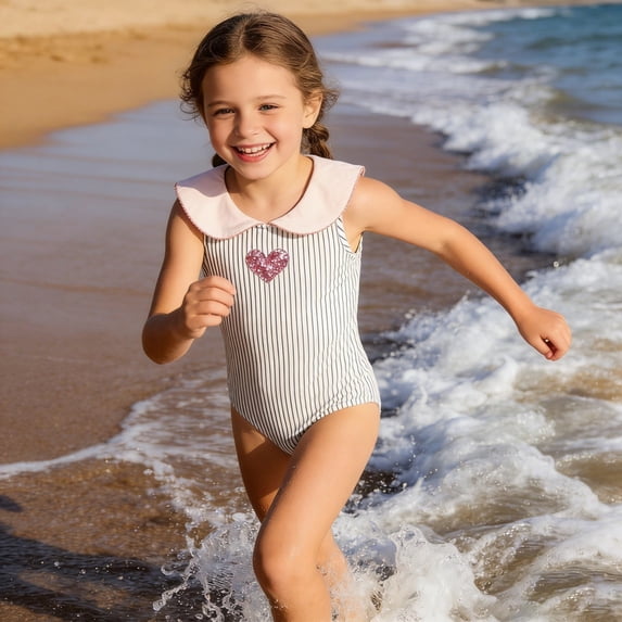 CAIXIA Girls One Piece Swimsuit Girls Bathing Suits Adjustable Strap ...