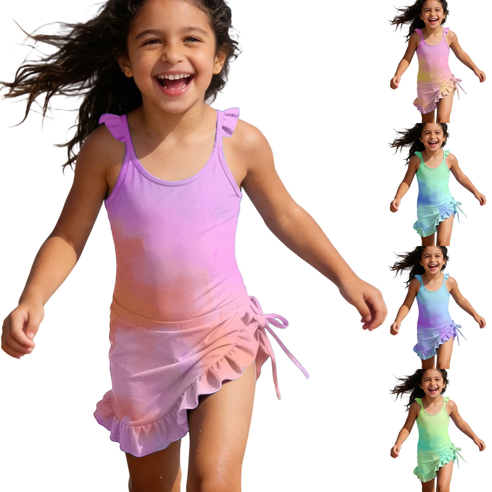 CAIXIA Girls One Piece Swimsuit Kids Bathing Suit Adjustable Wide ...