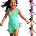 CAIXIA Girls One Piece Swimsuits Kids Bathing Suits Girls Drawstring ...