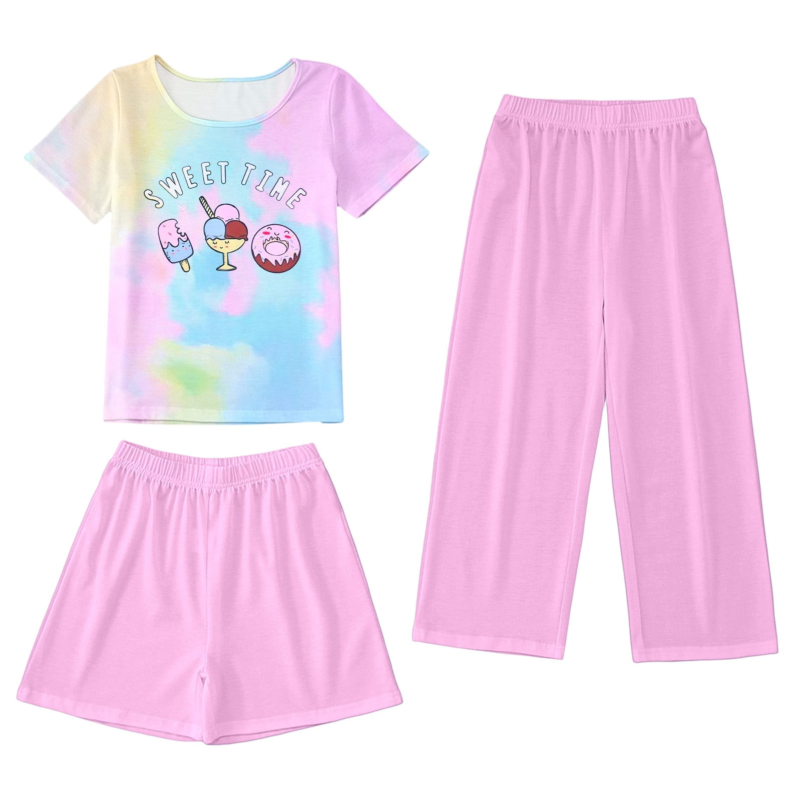CAIXIA Girls Outfits Size 6 3 Pieces Long Sleeve Leg Pajama Set Funny ...