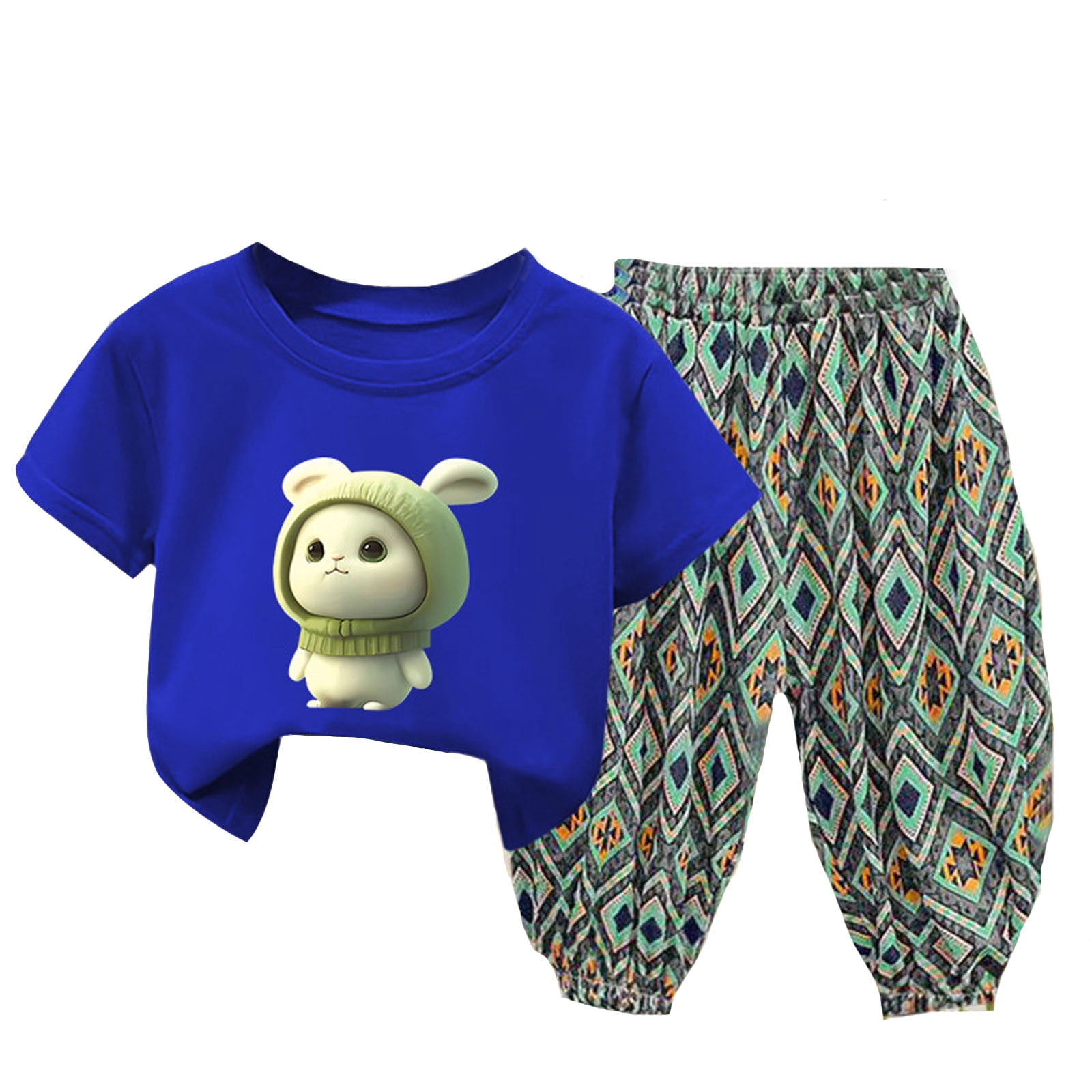 CAIXIA Girls Outfits Size 8 Girls Summer Two Piece Set Cute Printed ...