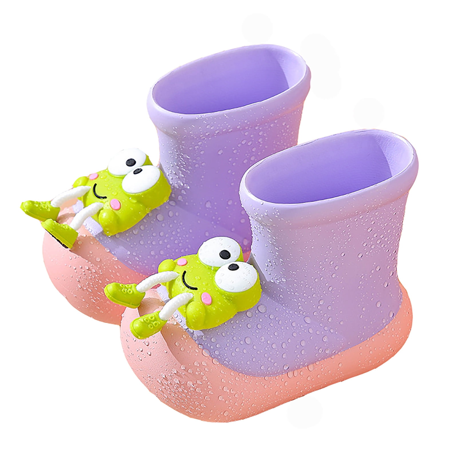 CAIXIA Girls Rain Boots Easy On,Children Female Elastic Mouth Children's Rain Boots Textured ...