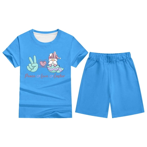CAIXIA Girls Summer 2 Piece Outfits Kids Easter Themed Children's ...