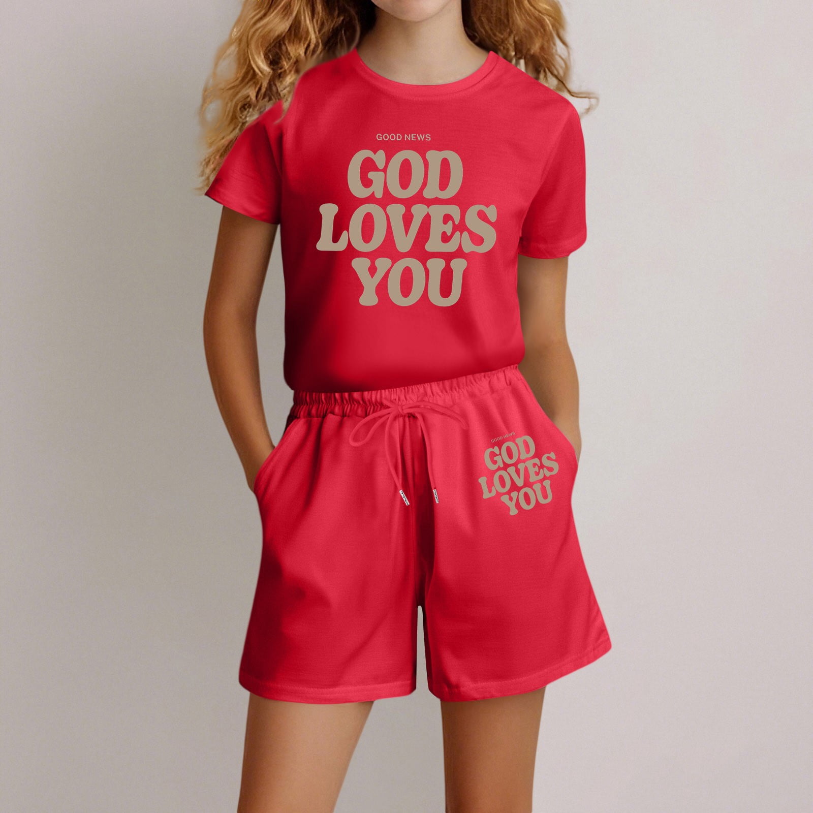 CAIXIA Girls Summer Clothes Sets Girls Fashion Casual Letter Print ...