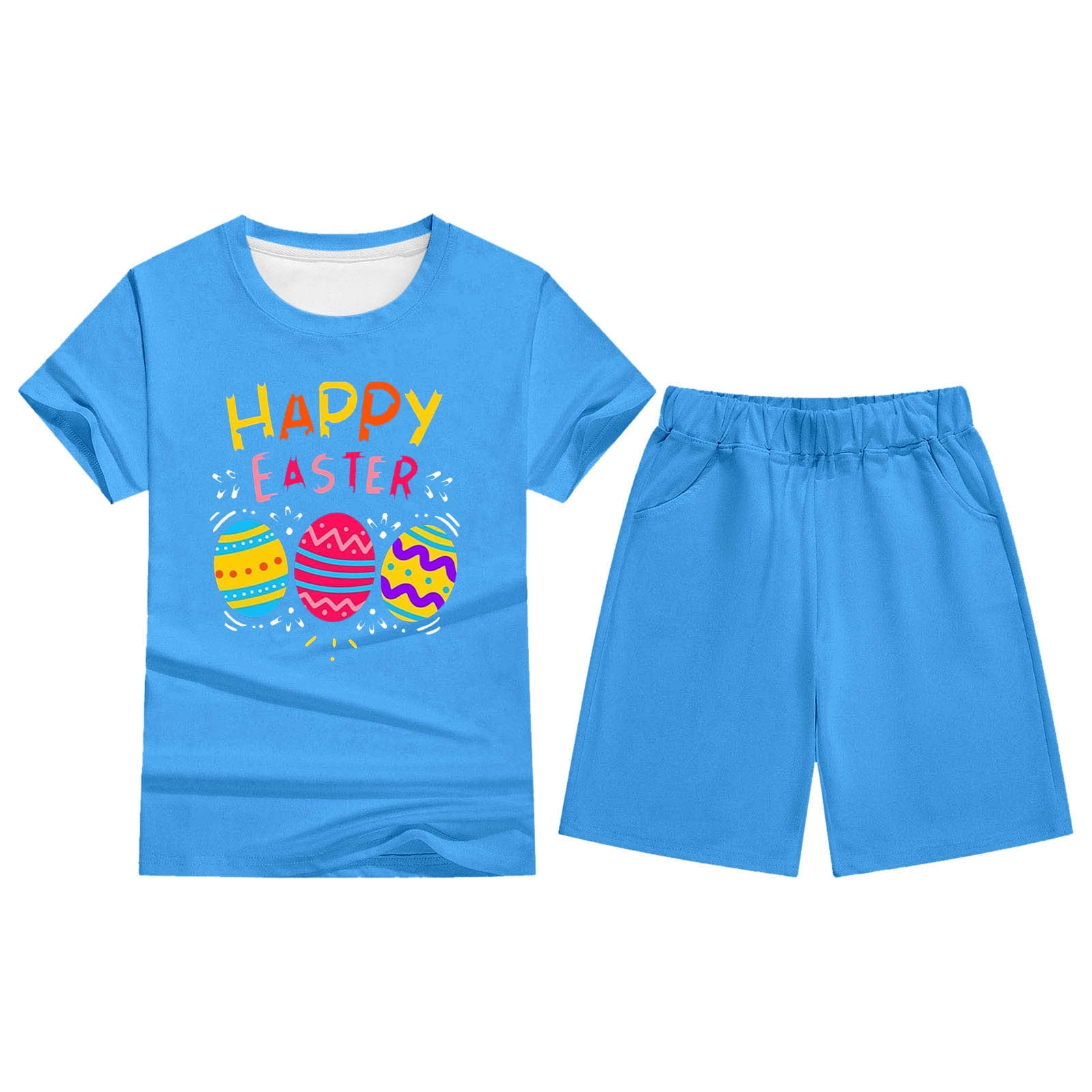 CAIXIA Girls Summer Outfits 2Pcs Easter Holiday Kids Matching Outfit ...