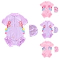 CAIXIA Girls Swimsuit Coverup Ruffle Tropical Lightweight Upf 50 ...