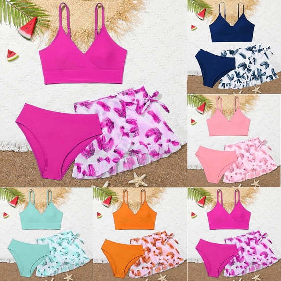CAIXIA Girls Swimsuit Cutout Tropical Floral Bathing Suit for Girls 3 ...