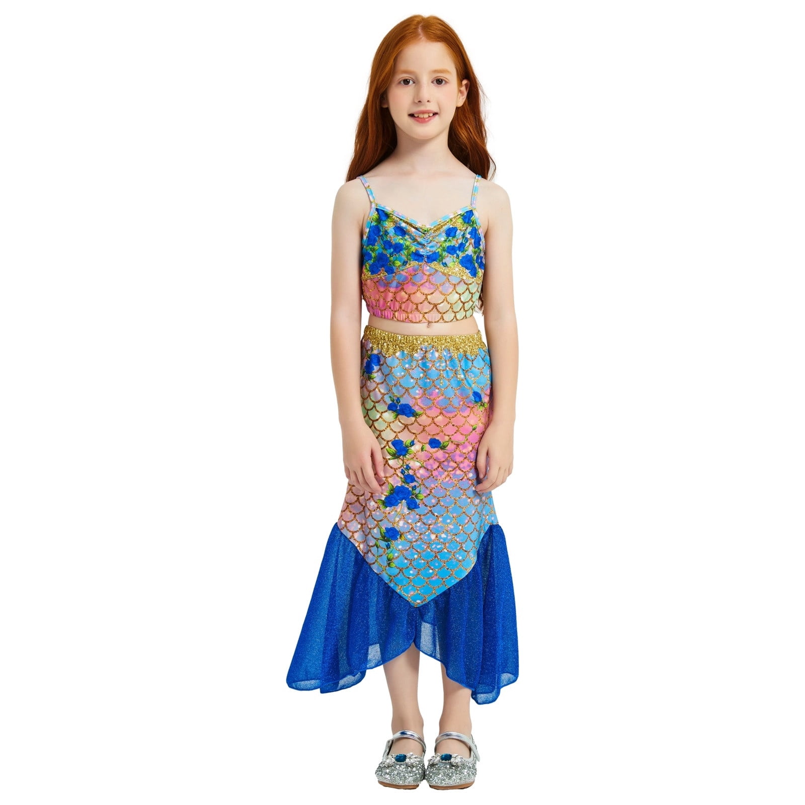 CAIXIA Girls Swimsuits Size 14-16 Mermaid Swimsuit with Tail Pink Girls ...