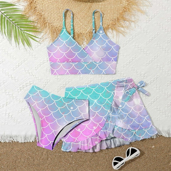 CAIXIA Girls Swimsuits Size 14-16 Pink Mermaid Swimsuit for Girls 4-6 ...