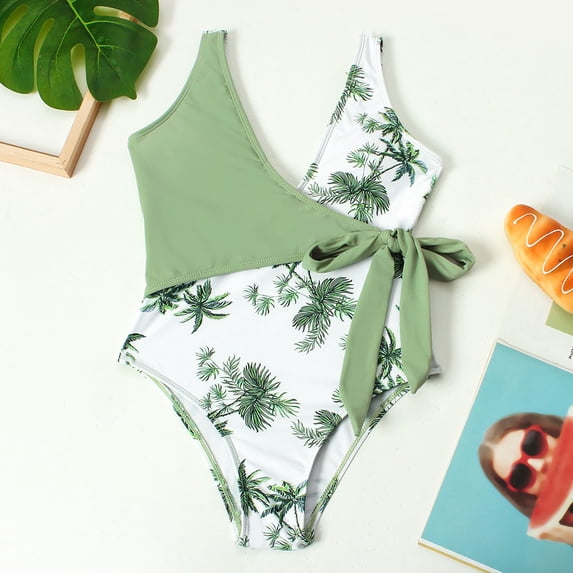 CAIXIA Girls Tankini Swimsuit Ruffle Hem Floral Print Stretchable ...