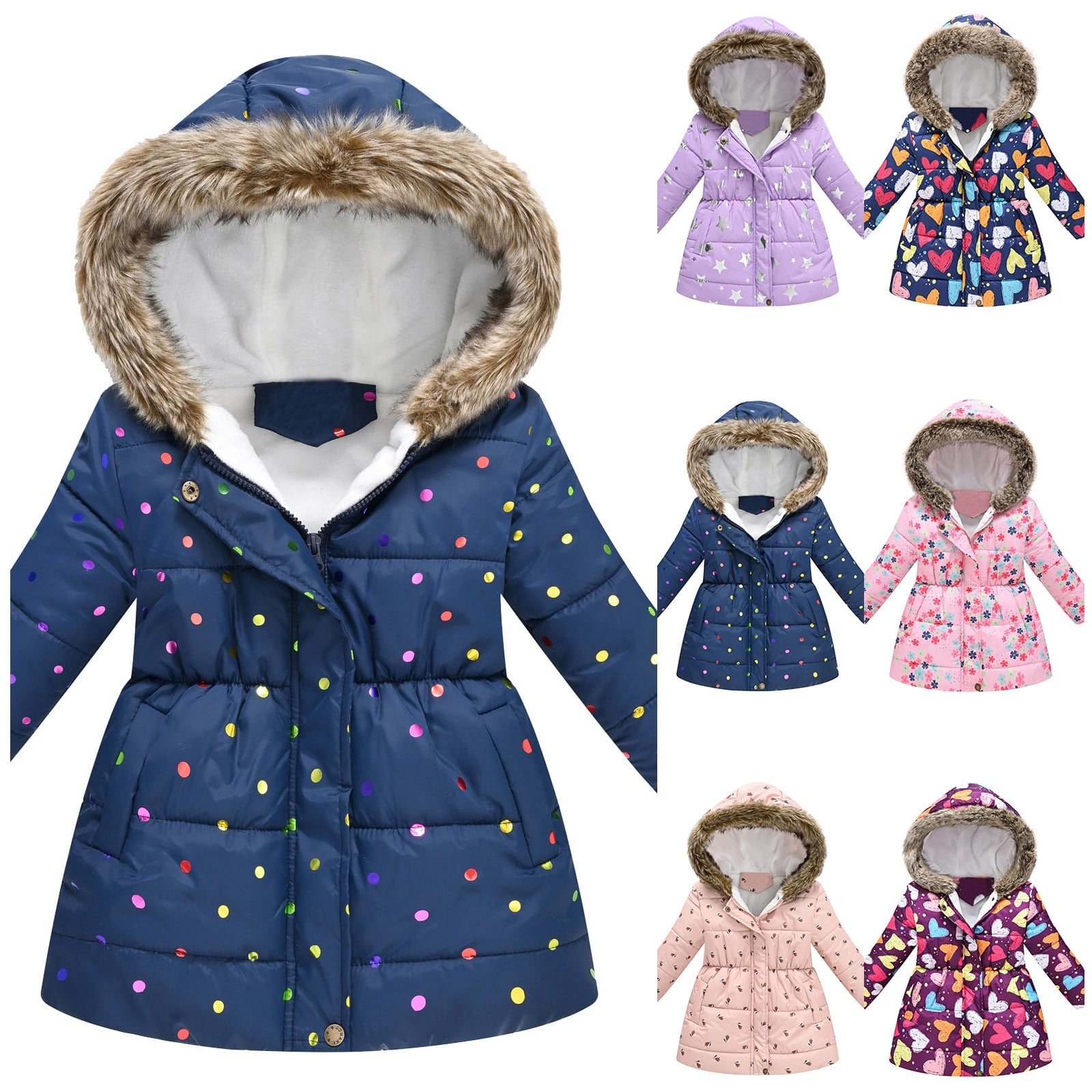 CAIXIA Girls Winter Coat Warm Parka Puffer Jacket with Hood Teen Long ...
