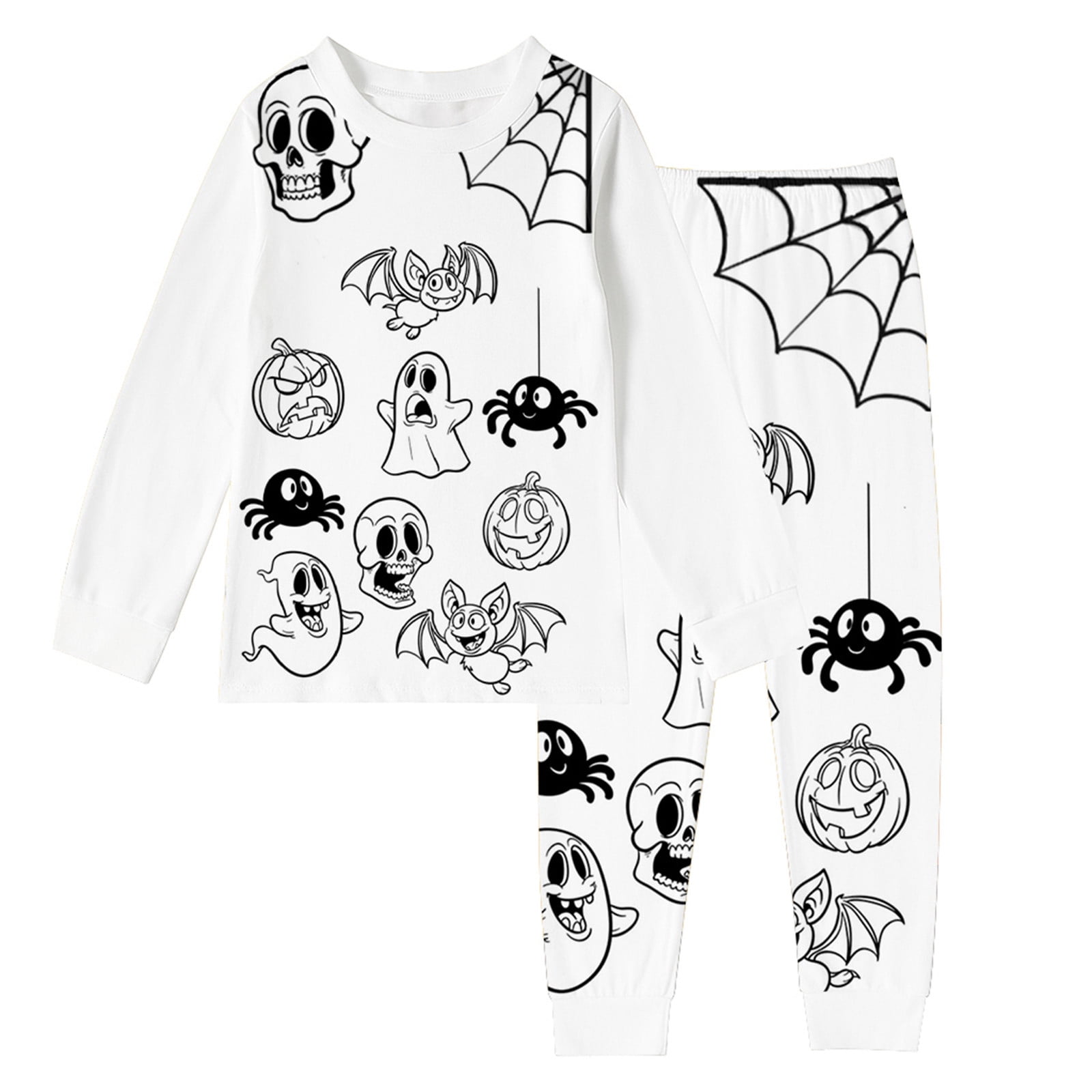 CAIXIA Halloween Pajamas Kids,Halloween Kids Pajama Set Boys Girls Long ...