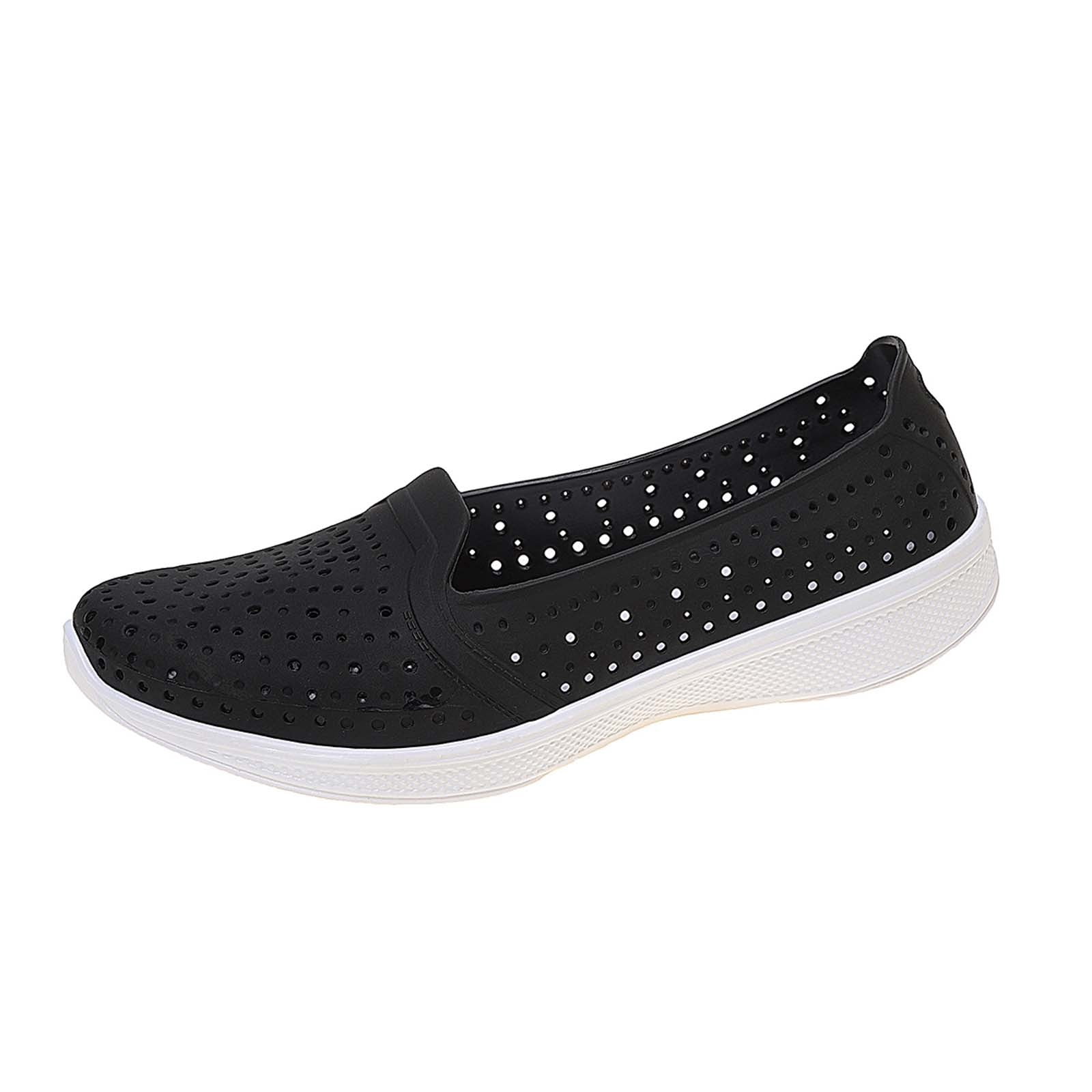 CAIXIA Jelly Flats for Women, Closed Toe Slip On Lightweight Womens ...