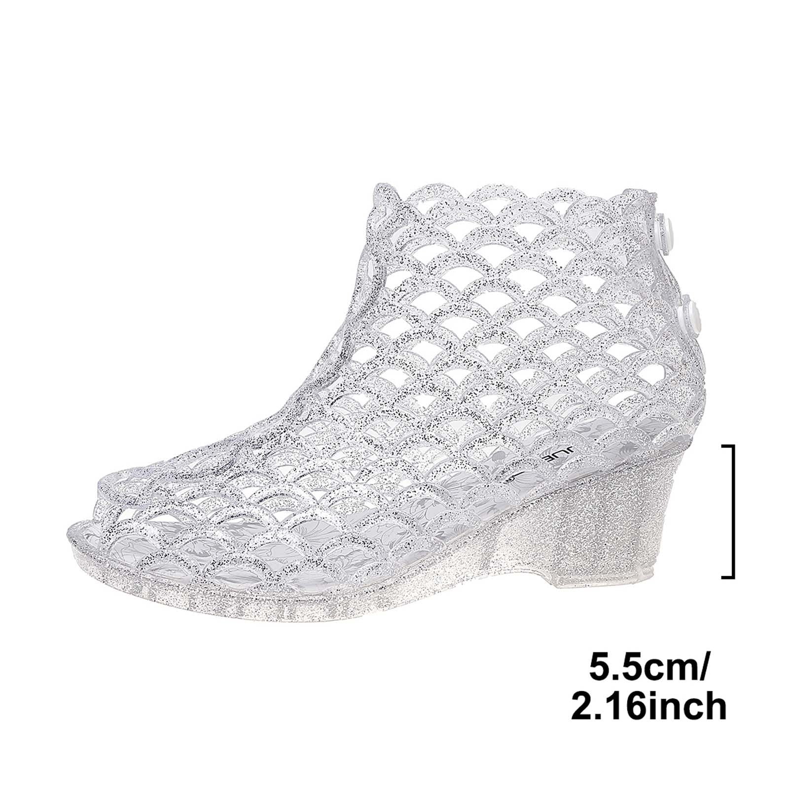 CAIXIA Jelly Sandals for Women Clear Sandals Jelly Shoes Women Mary ...
