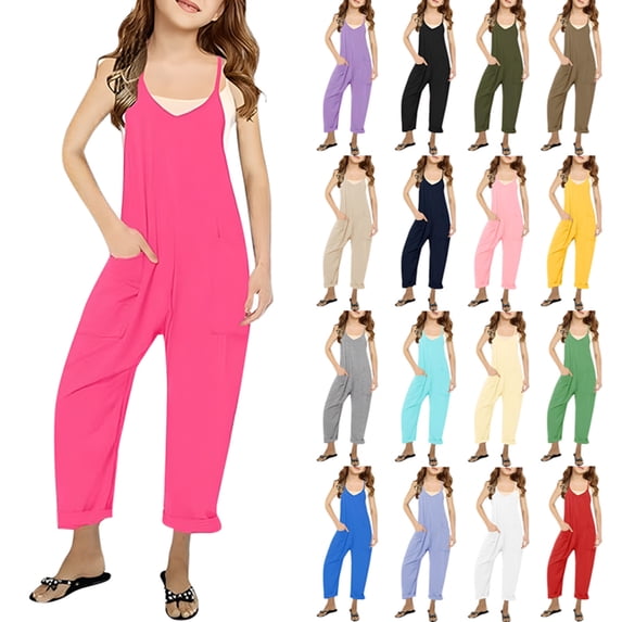 CAIXIA Jumpsuits for Girls Casual Summer Outfits Rompers Comfy Beach ...