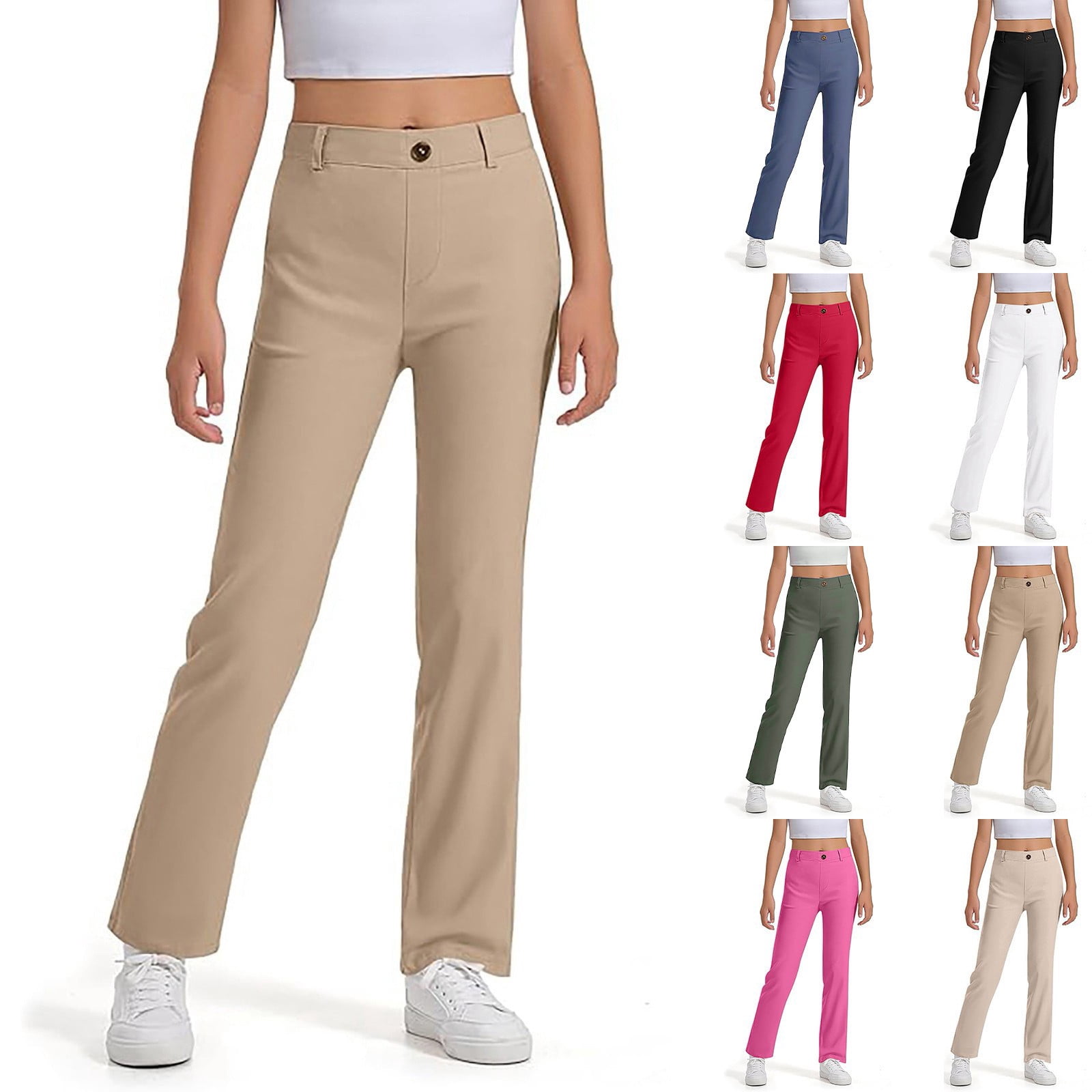 CAIXIA KIDS Girls Uniform Pants Tween School Dressy Bottom Flare ...