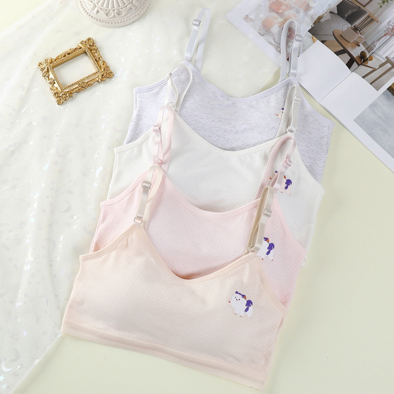 CAIXIA Kids Bras For Girls 8-9 Girls Adjustable Strap Blend Comfort ...