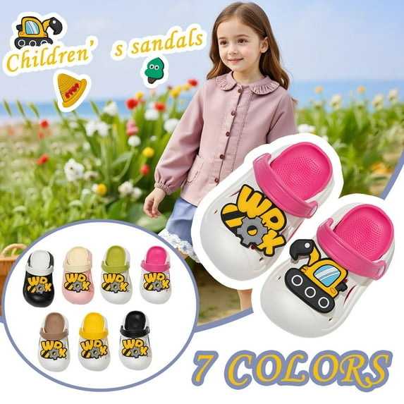 CAIXIA Kids Clogs Size 1 Girls Summer Sandals Cute Cartoon EVA Baby Toe ...