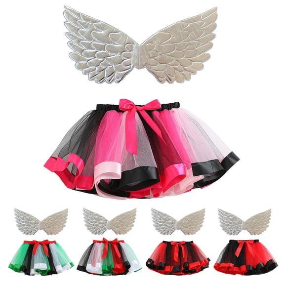 CAIXIA Kids Girls Ballet Skirts Party Rainbow Tulle Dance Skirt with ...