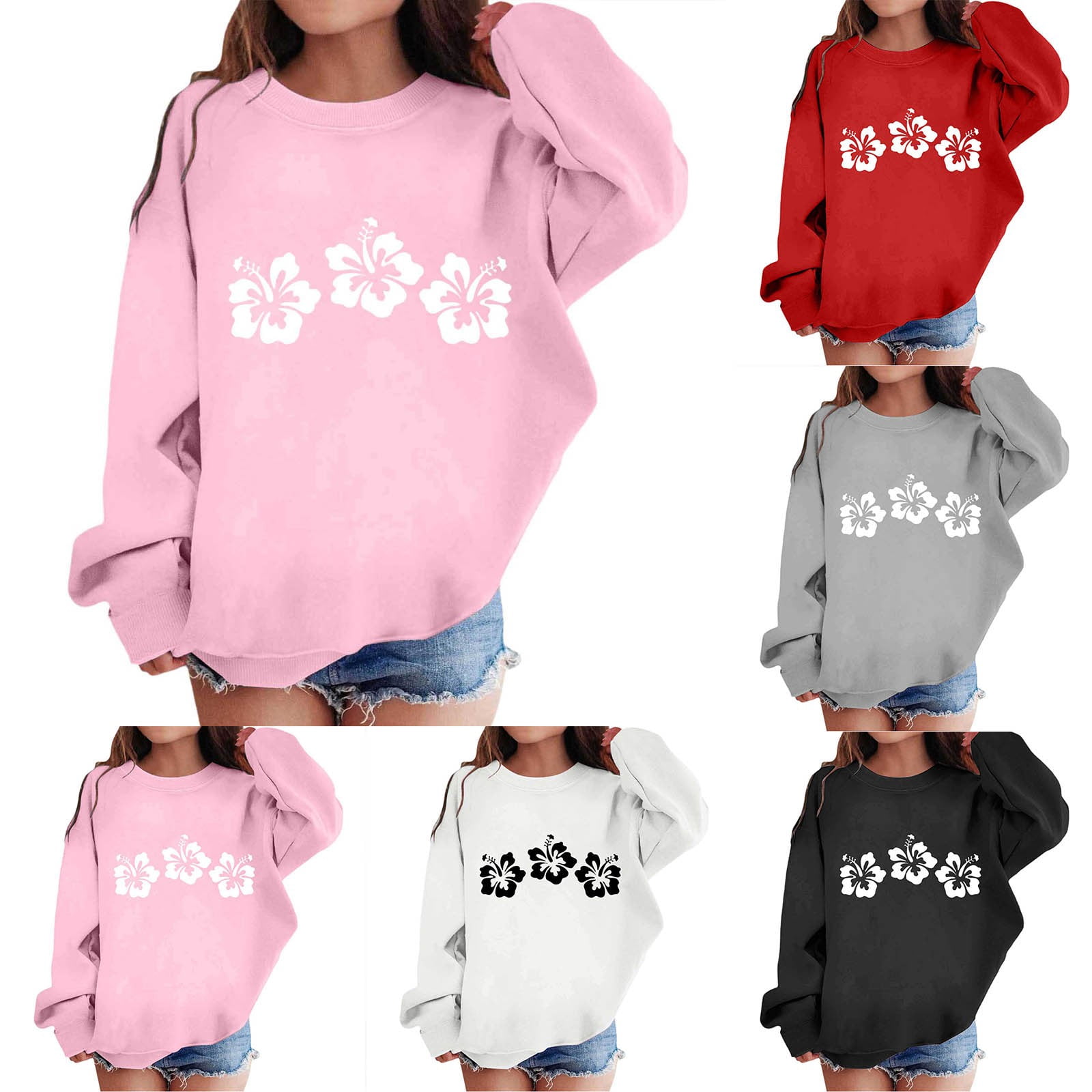 CAIXIA Kids Sweatshirts for Girls Crew Neck Loose Fit Long Sleeve Funny ...