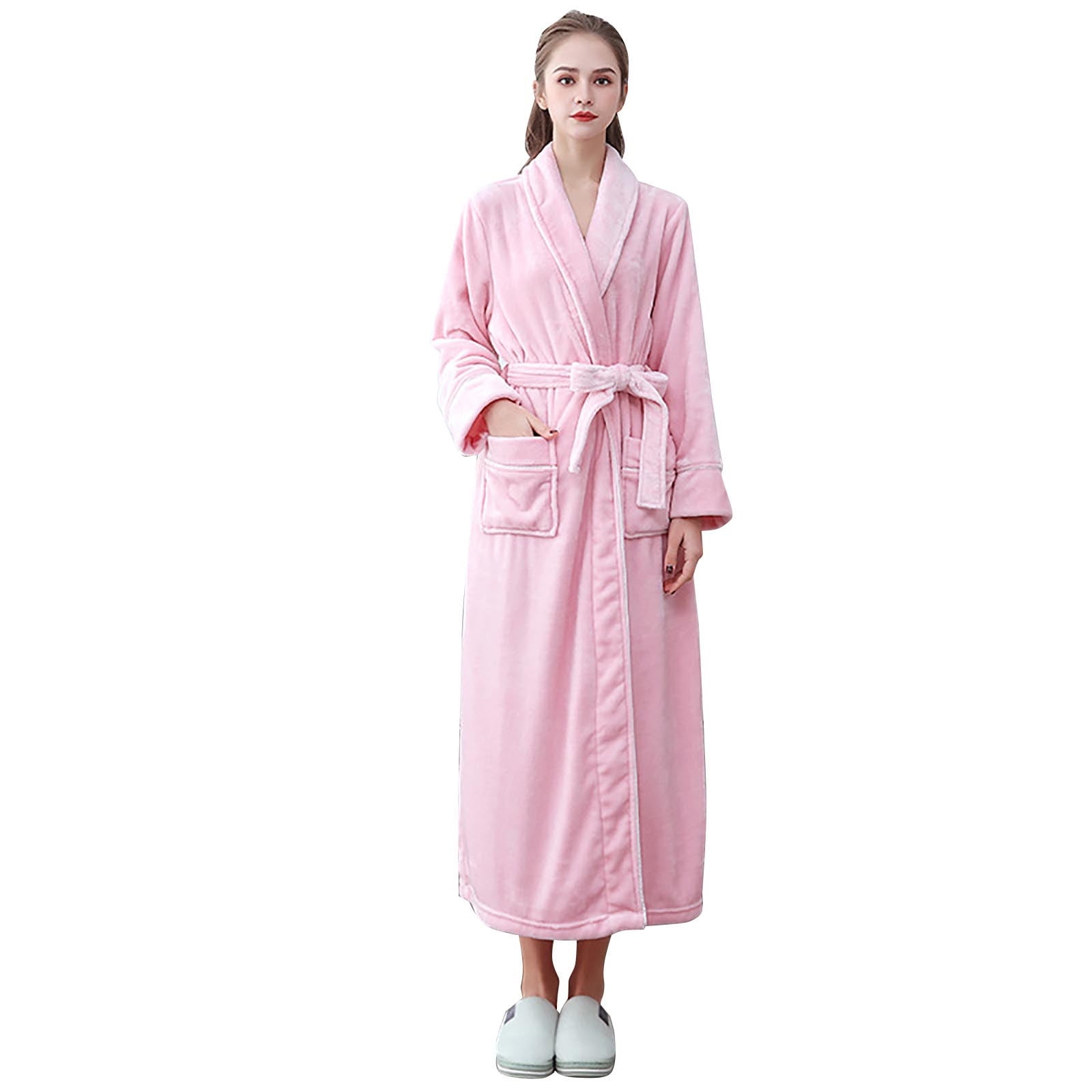 CAIXIA Kimono Robes For Women Women's Winter Flannel Thermal Bathrobe ...