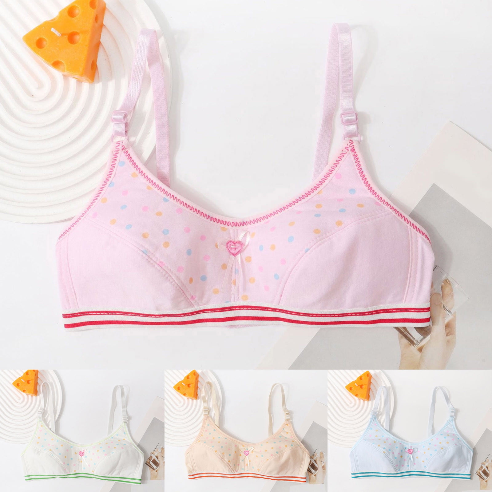 CAIXIA Little Girl Bras With Padding Seamless Sports Bra Camisole for ...