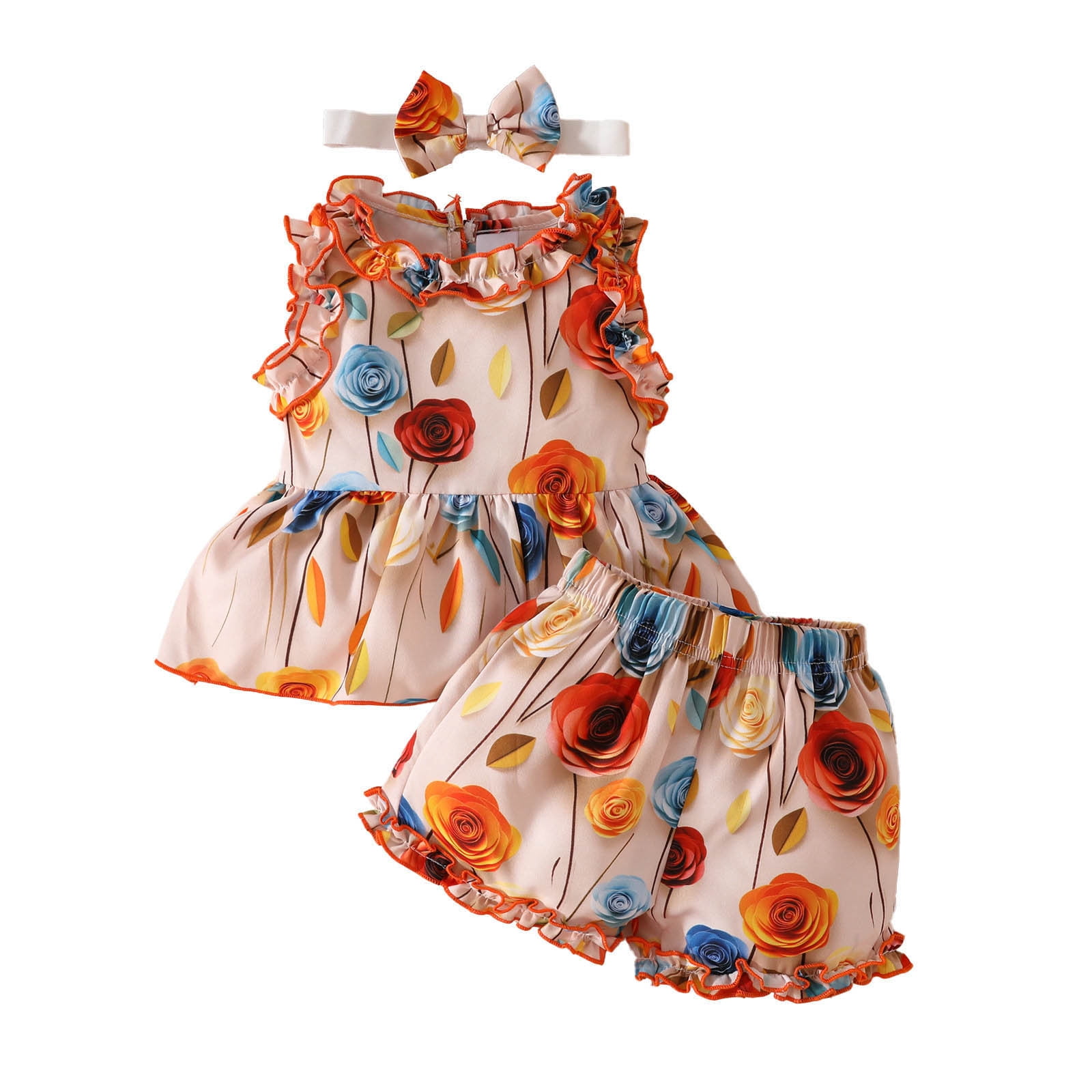 CAIXIA Little Girl Dress Up Clothes Toddler Girls Summer Outfit Floral ...