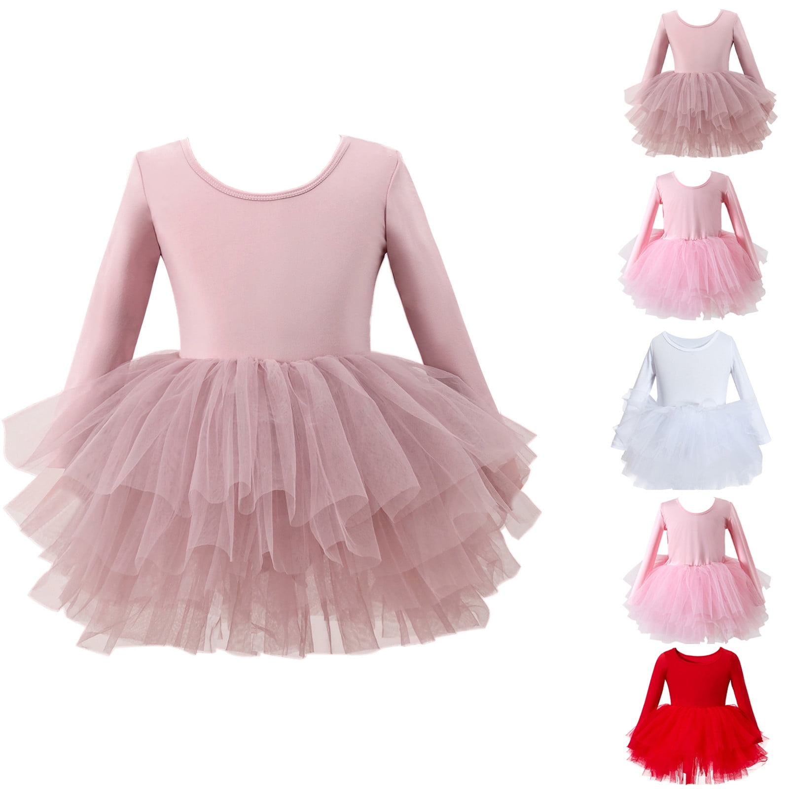 CAIXIA Long Sleeve Ballet Leotards for Girls Lace Dance Ballet Tutu Leotard Ballerina Outfit for ...