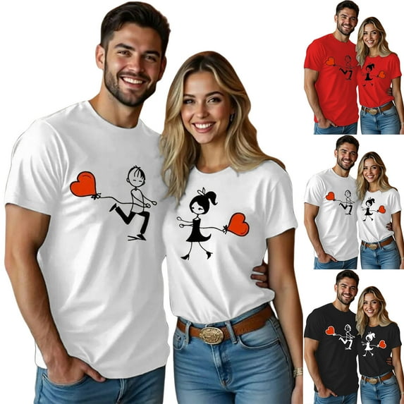 CAIXIA Matching Shirts for Couples His Her Couples Love Shirt Men's ...
