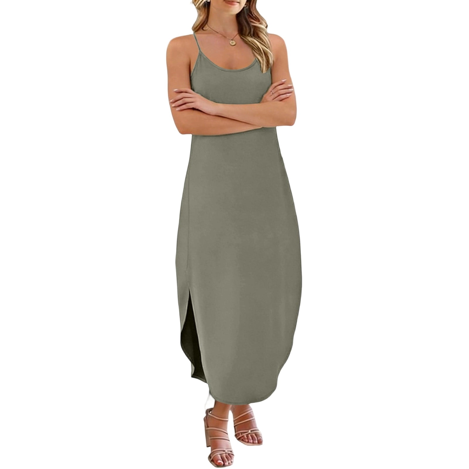 CAIXIA Maxi Dress Summer Dresses 2026 Sleeveless Maxi Dress Vacation ...
