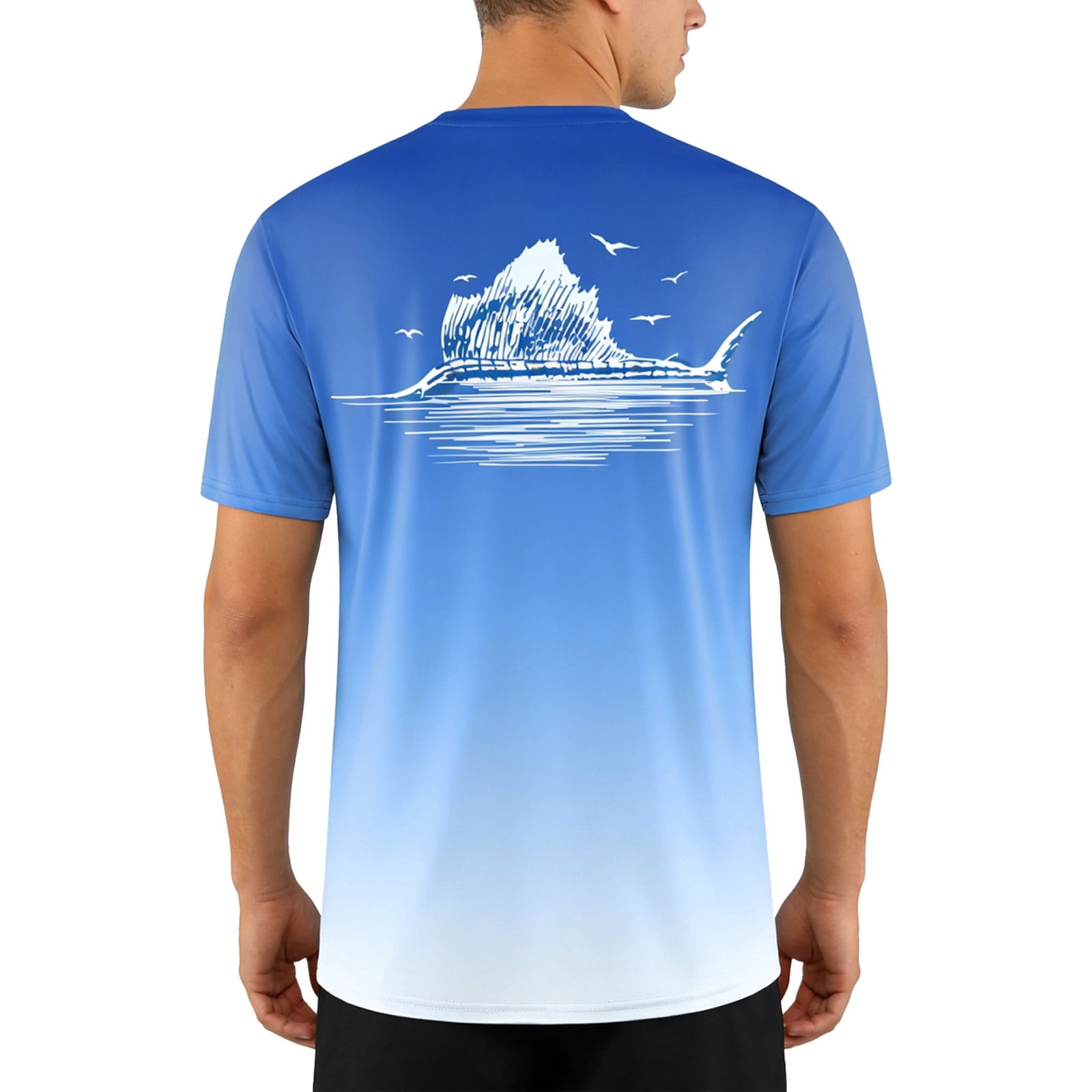 CAIXIA Men's Fishing Swim Graphic Shirts Short Sleeve Sun Protection UV ...