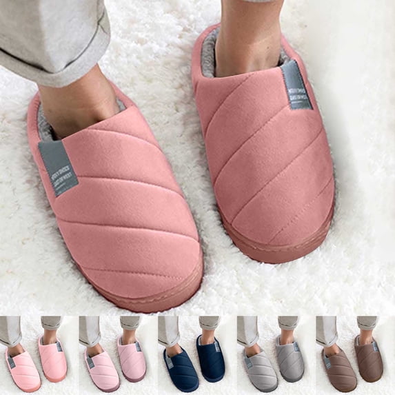 CAIXIA Mens Slippers Womens Memory Foam Arch Support Wide Widths Furry ...