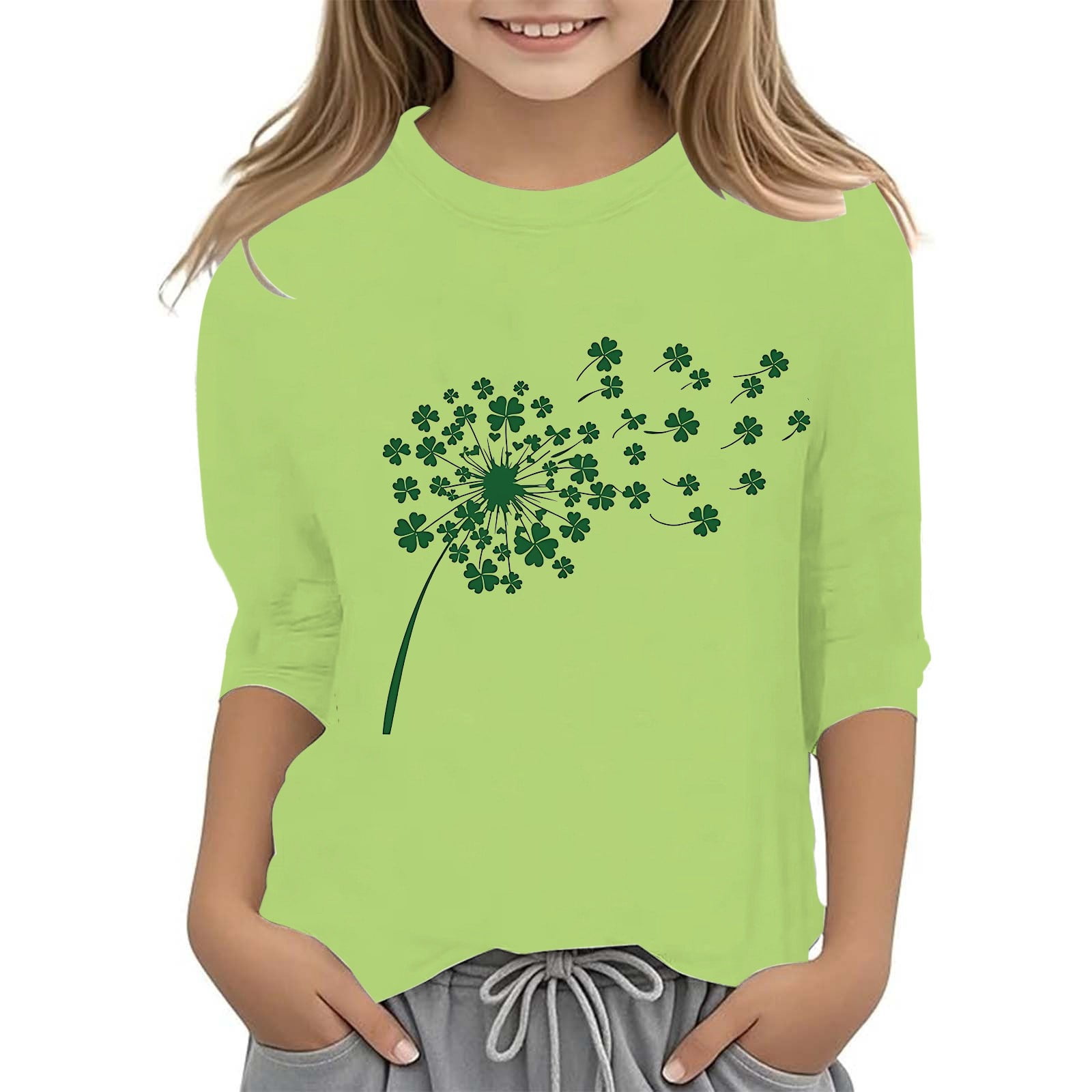CAIXIA Patricks Day Girl Shirts Size 14-16 3/4 Length Sleeve T-Shirts ...