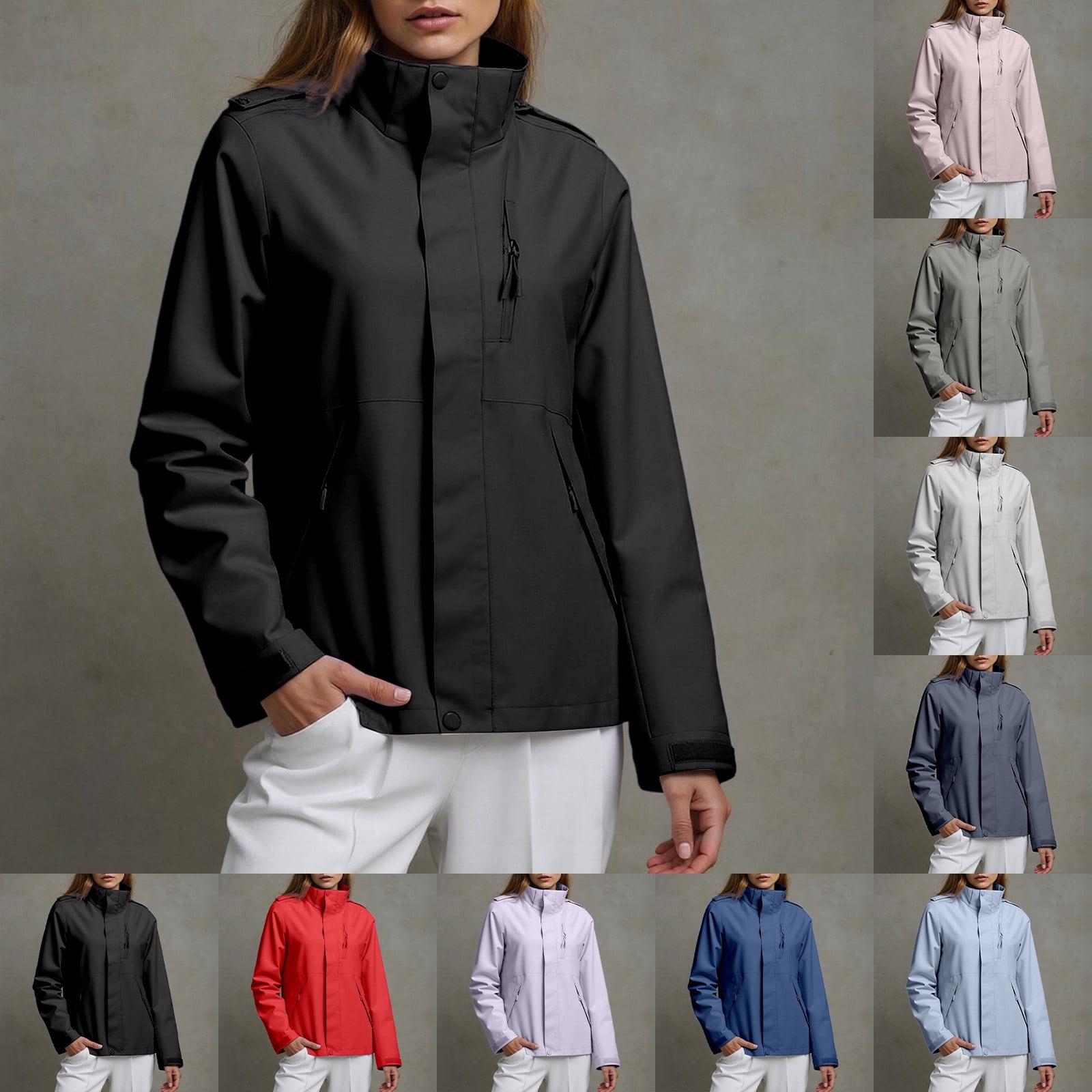 CAIXIA Rain Jacket Women Waterproof with Hood Womens Packable Sun ...