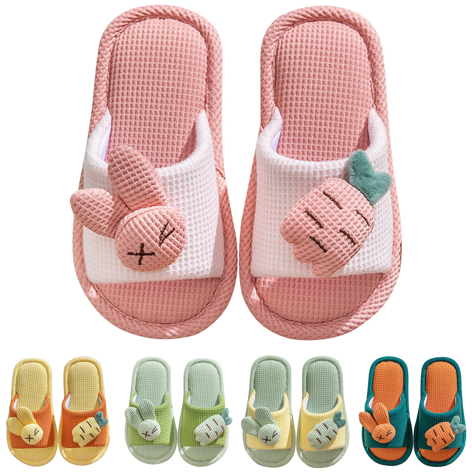 CAIXIA Sandals For Girls Girls Kids Cartoon Linen Slides Indoor Outdoor ...