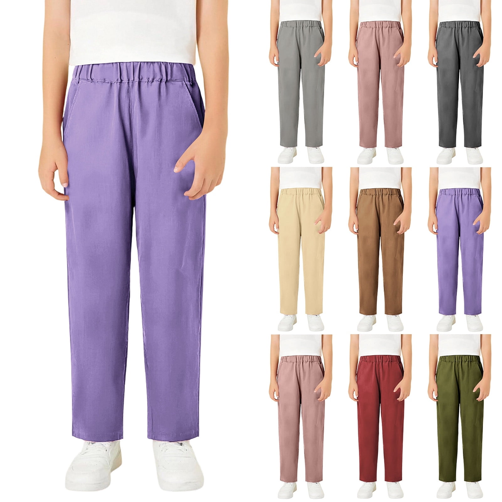 CAIXIA School Uniform Pants for Boys Elastic High Waisted Dress Pants ...