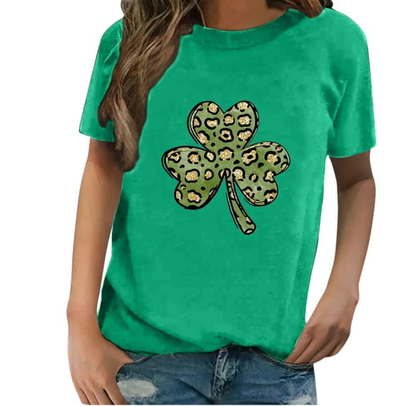 CAIXIA Shirts for Women Plus Size St Patricks Day Casual Short Sleeve ...