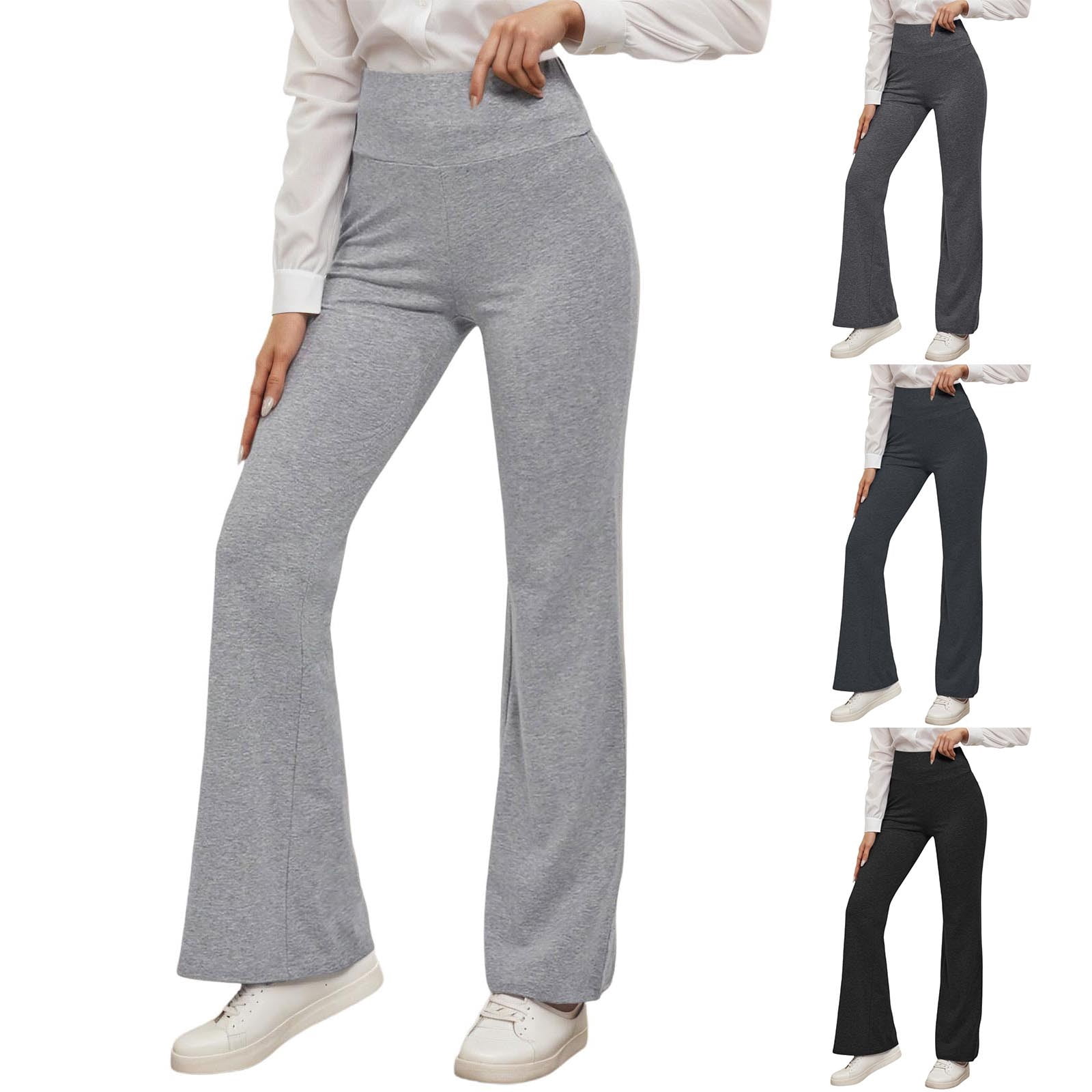 CAIXIA Stretch Pants for Women Plus Size Seamless Flared Workout Pants ...