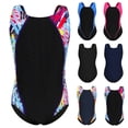 CAIXIA Swimsuits for Teen Girls One Piece Ruffle Color Block ...