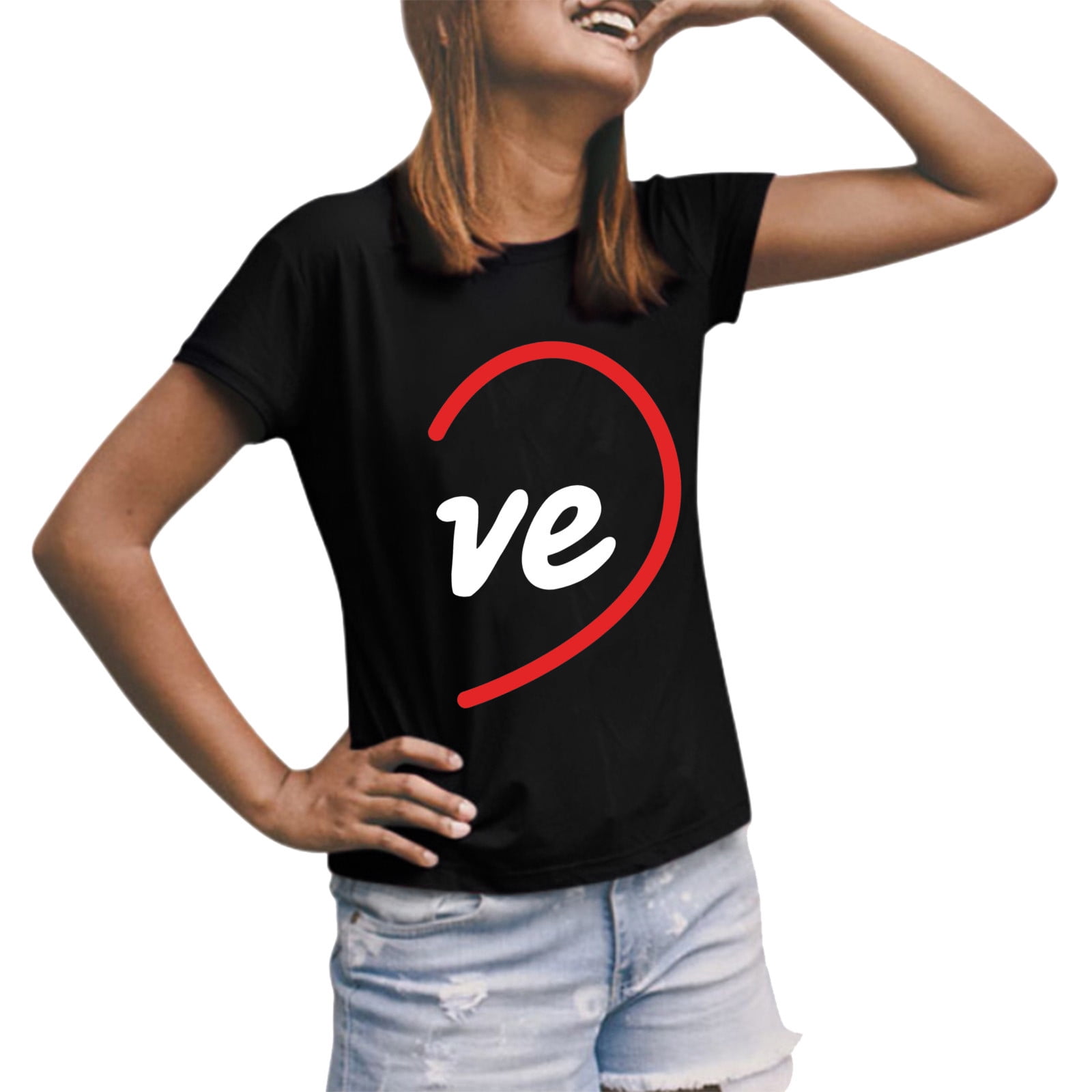 CAIXIA T Shirts for Women Trendy Valentines Holiday Short Sleeve Women ...