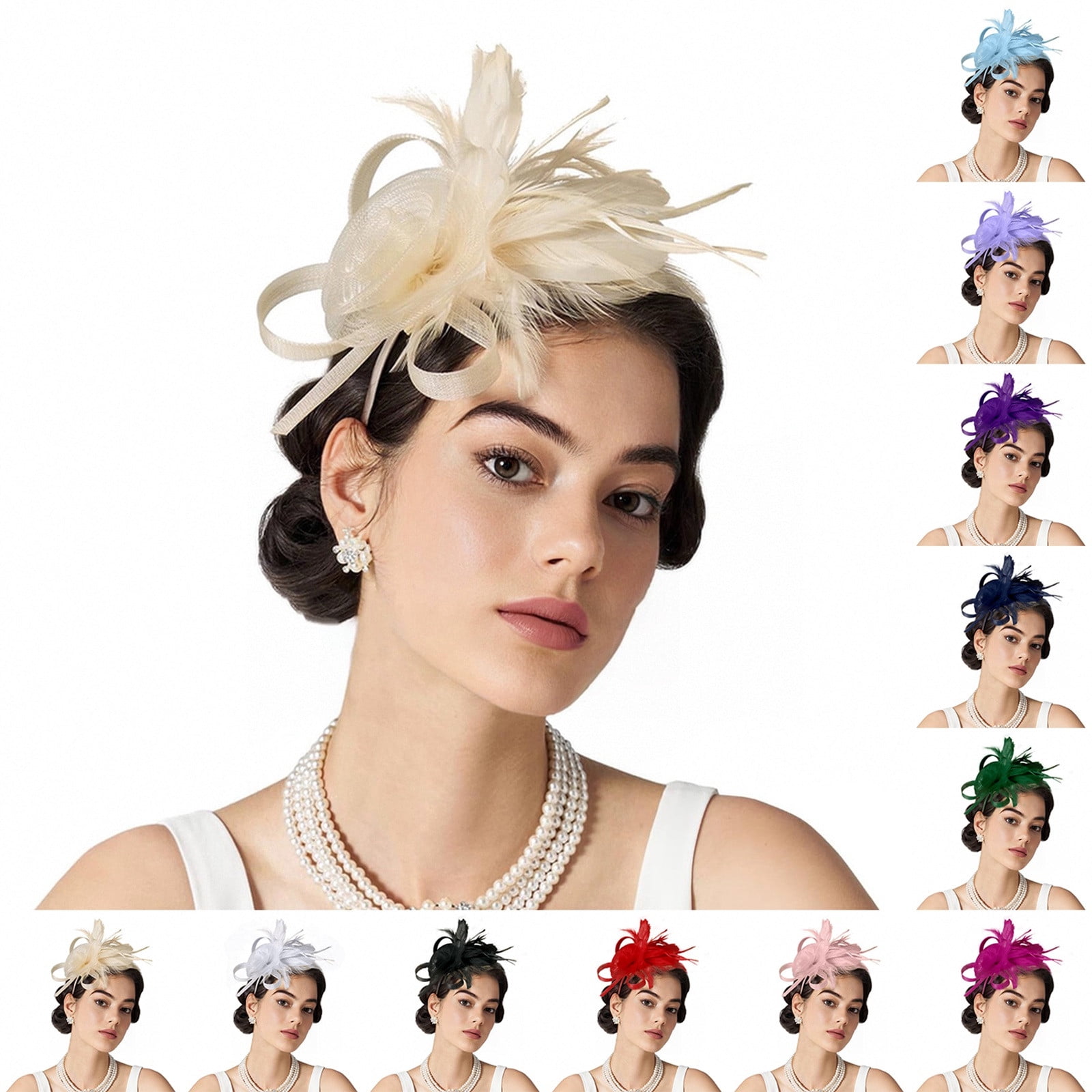 CAIXIA Tea Party Hats for Women Fascinators Hats Vintage Headband Tea ...