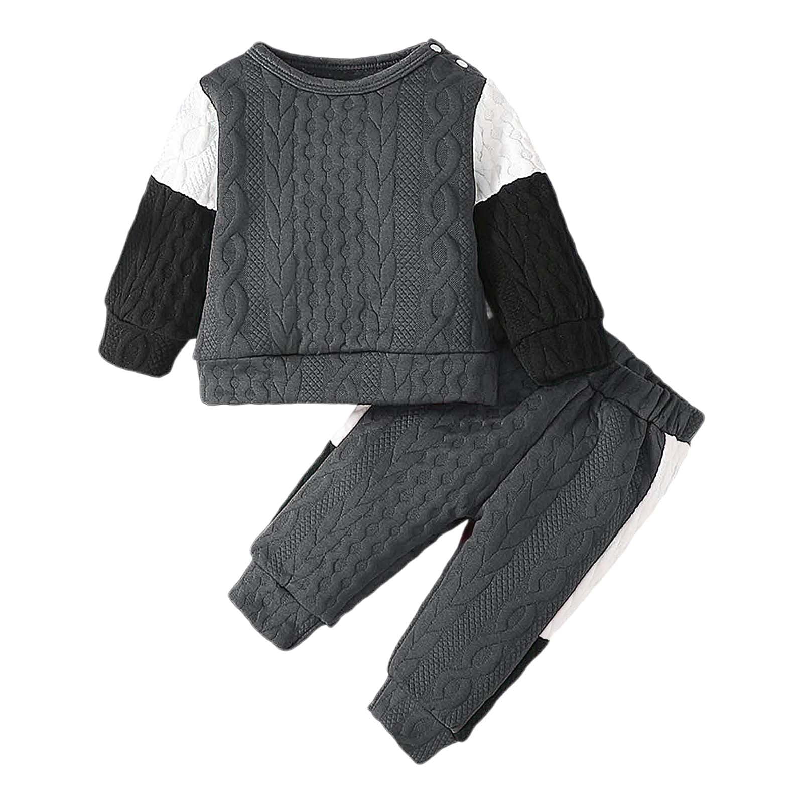 CAIXIA Toddler Baby Boy Fall Winter Clothes,Boys Outfits Set Knitted Long Sleeve Baby Suit Color ...
