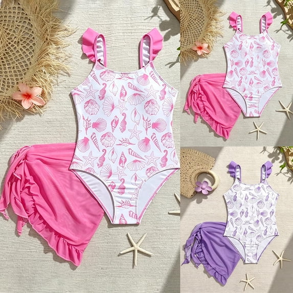 CAIXIA Toddler Baby Girl Swimsuit Ruffle Bathing Suit Tie-Straps ...