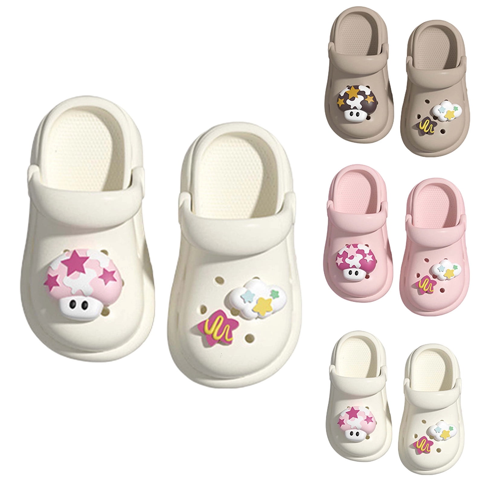 CAIXIA Toddler Clogs Cartoon Decorated Toddler Slippers And Baby Hole ...