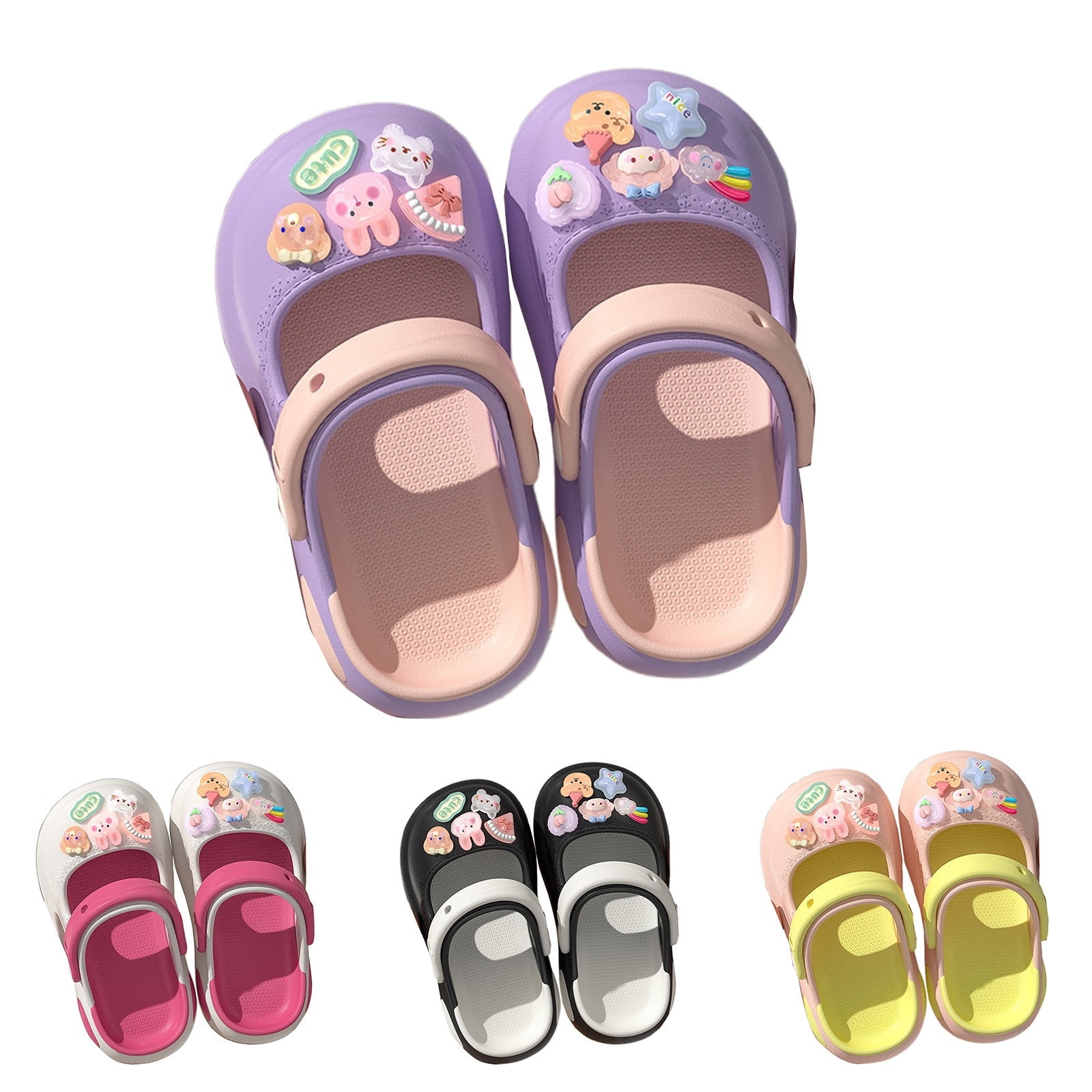 CAIXIA Toddler Clogs Toddler Girls Mary Jane Style Breathable Cartoon Sandals Indoor Outdoor ...