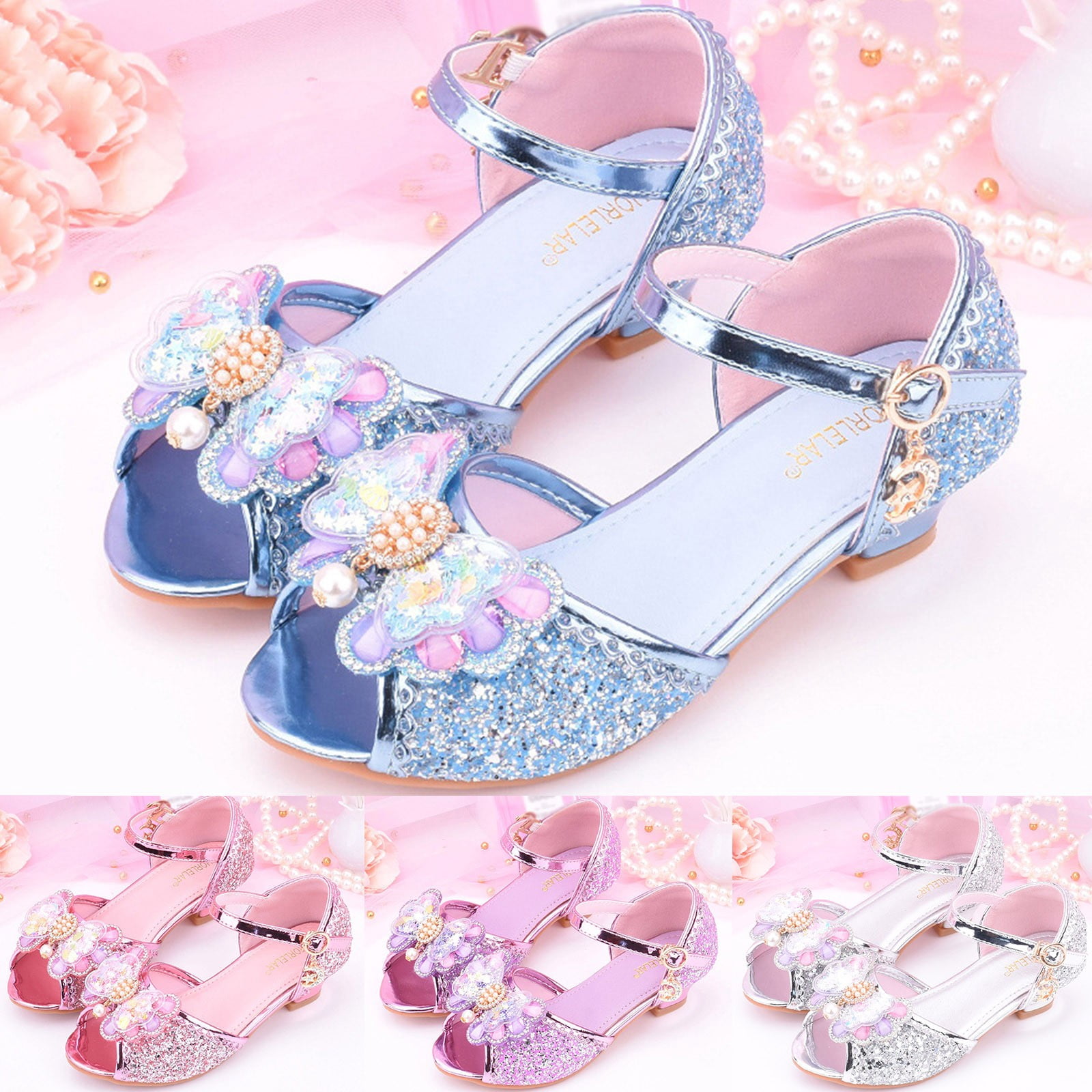 CAIXIA Toddler Girl Sandals Girls Dress Shoes High Heels Sandals Ankle ...