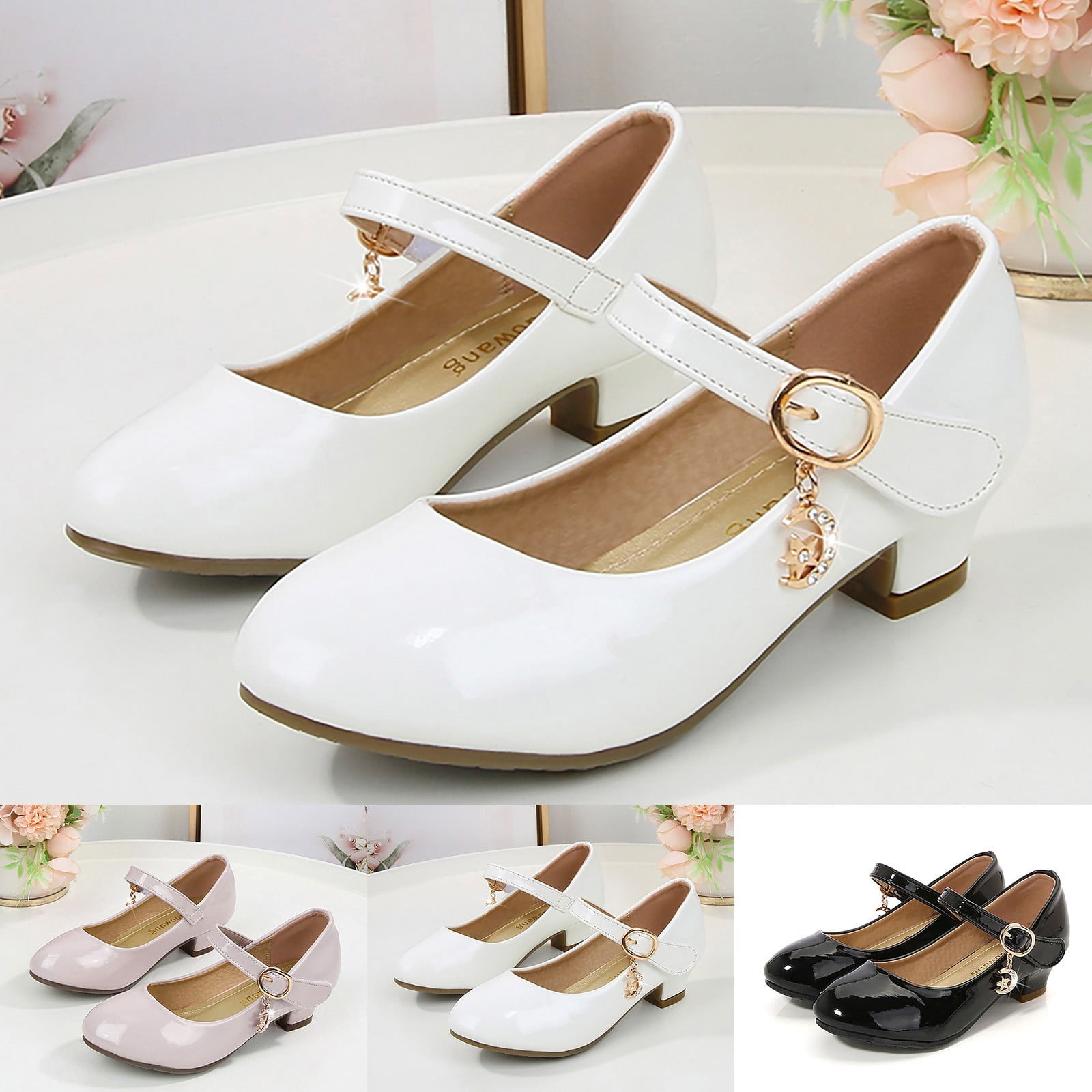 CAIXIA Toddler Sandals Girl Girls Dress Shoes Glitter Mary Jane Pumps ...