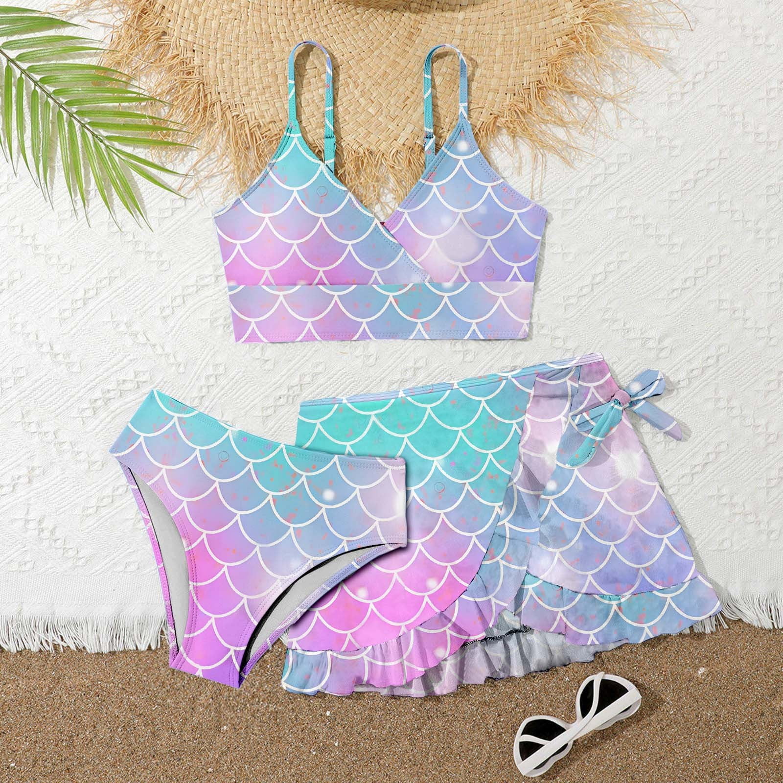 CAIXIA Toddler Swimsuit Girl Frozen Sequin Mermaid Swimsuit Girls ...
